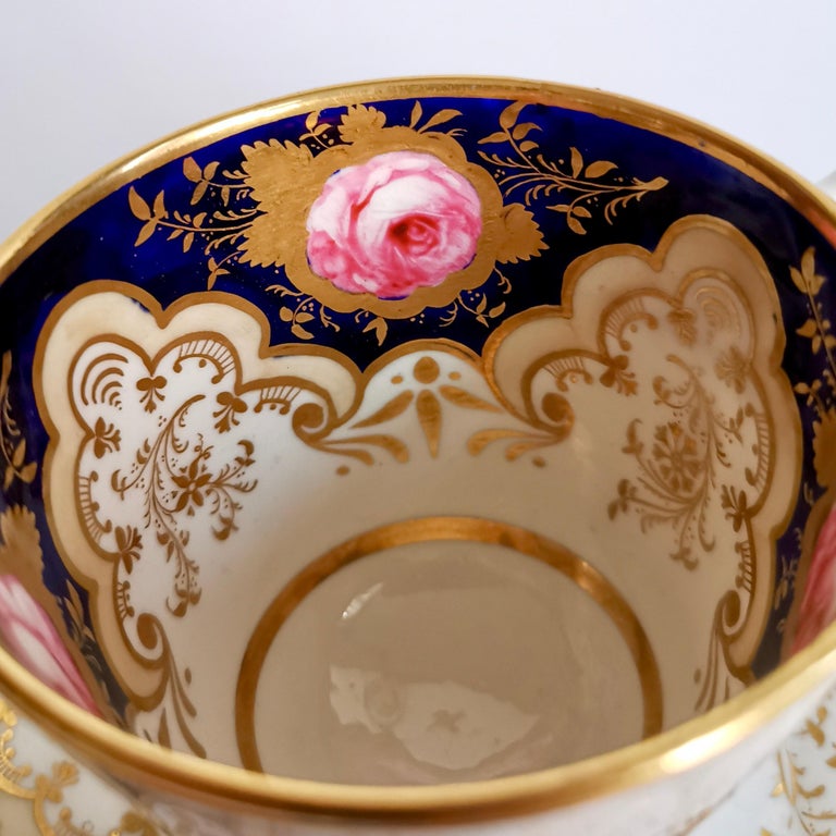 Trio Attributed to Rathbone, Cobalt Blue and Roses, Regency, circa 1820 ...