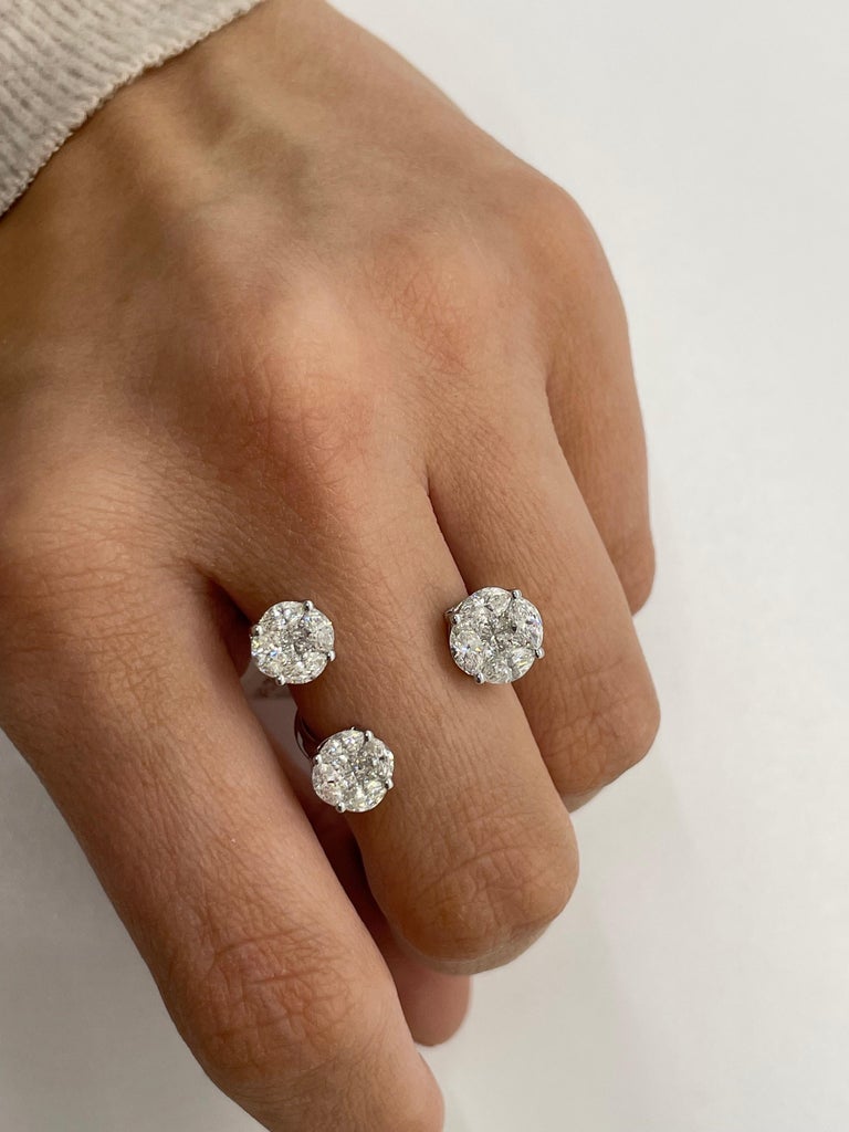 Customizable Trio Diamond Ring in 18K White Gold For Sale at 1stDibs