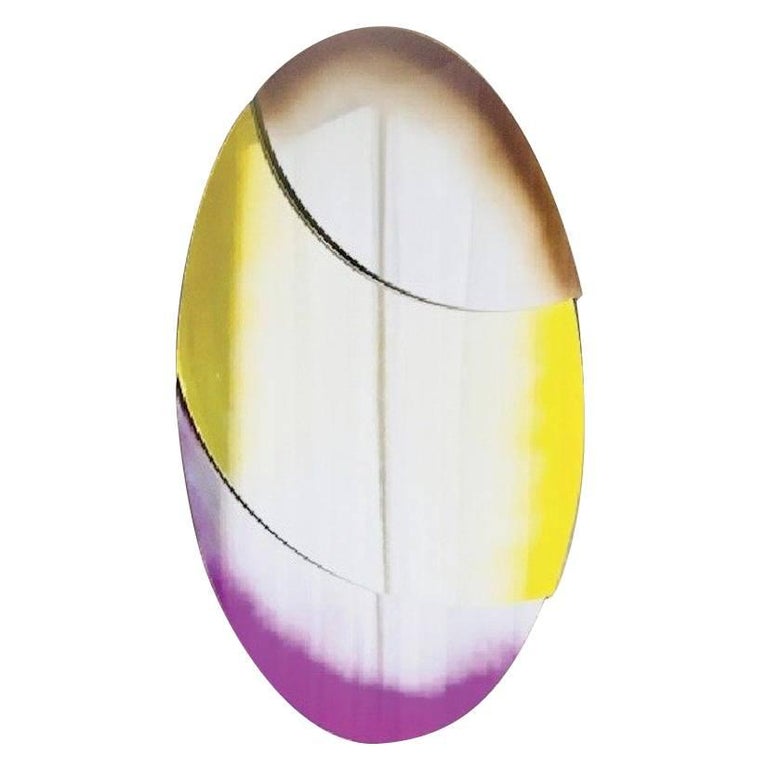 TRIO. Sculptural Oval Wall Mixed Media Mirror For Sale at 1stDibs ...