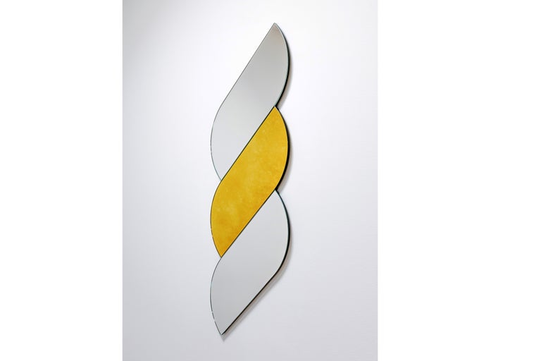 Trio Mirror with Antique Gold Hand-Crafted Wall Mirror For Sale at 1stDibs