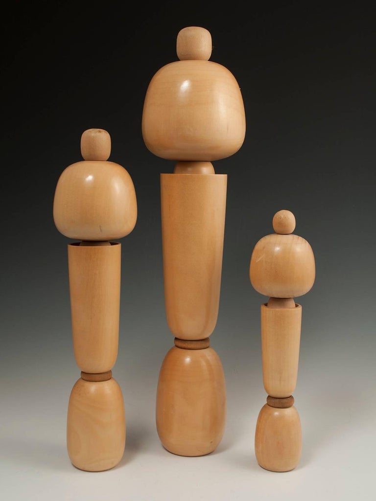 Trio of 1960s Modern Creative Kokeshi Dolls by Sadao Kishi, Japan at ...