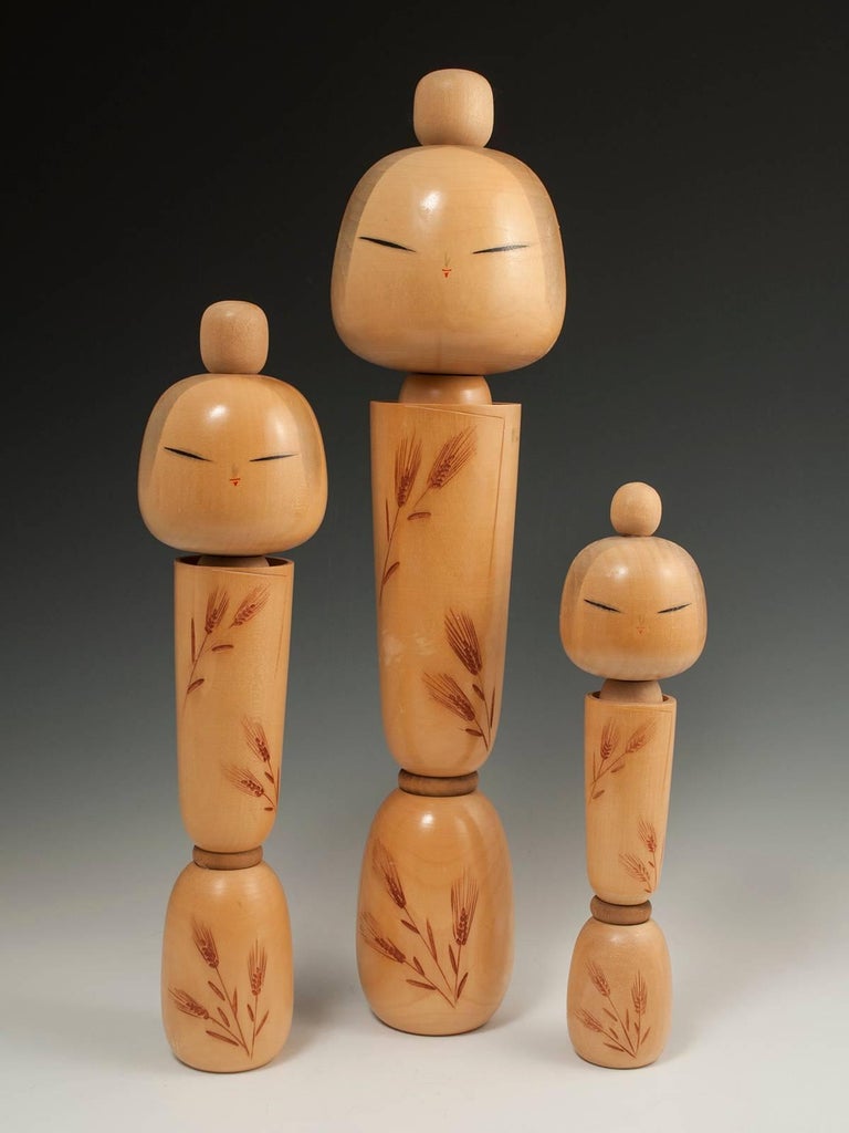 Trio of 1960s Modern Creative Kokeshi Dolls by Sadao Kishi, Japan at ...