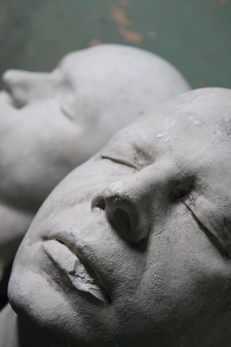 Trio of 19th Century Macabre Plaster Death Masks Memento Mori at 1stDibs