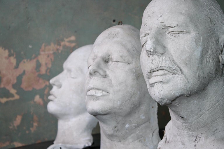 Trio of 19th Century Macabre Plaster Death Masks Memento Mori at 1stDibs
