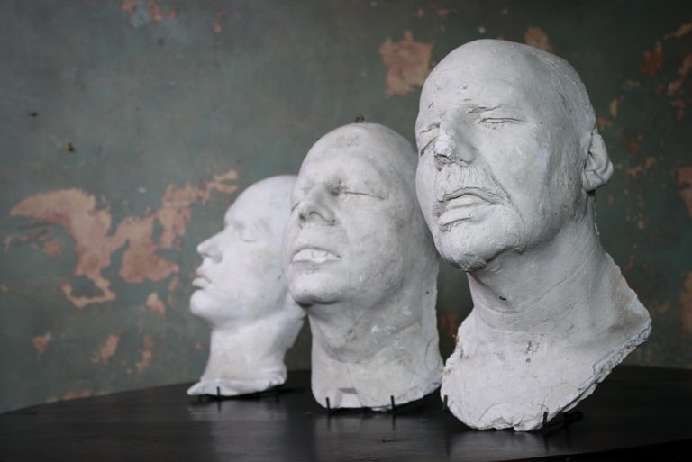 Trio of 19th Century Macabre Plaster Death Masks Memento Mori at 1stDibs