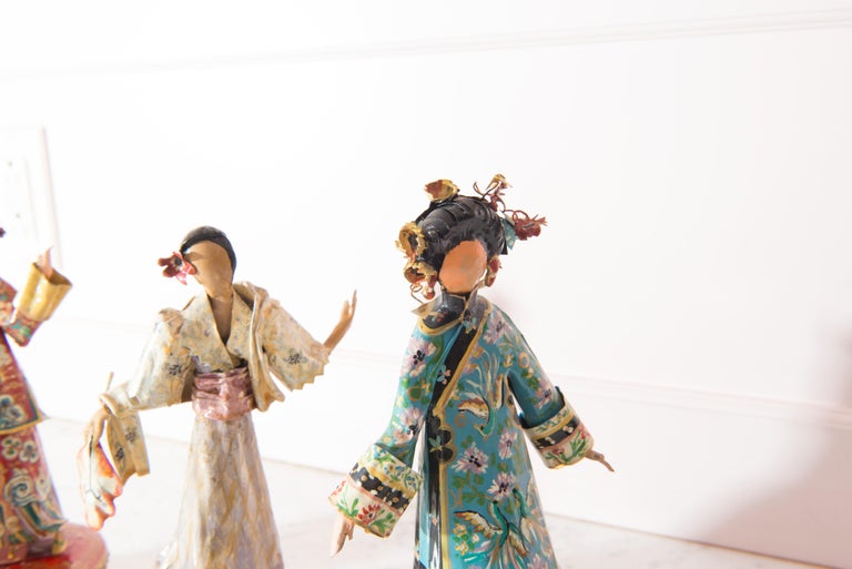 Trio of Asian Costumed Women Sculptures by Lee Menichetti For Sale at ...