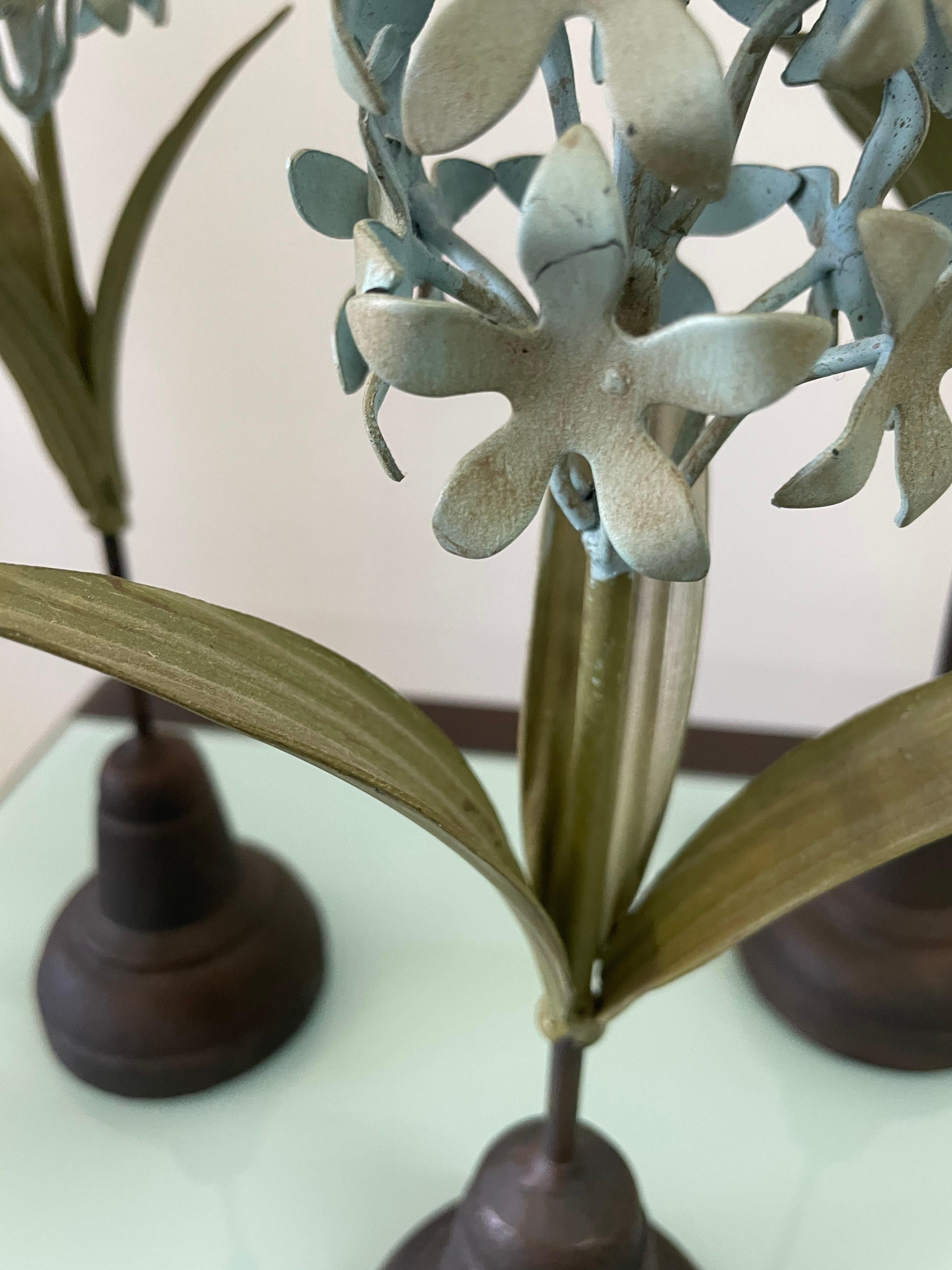 Trio of Blue Hyacinth Metal Sculptures at 1stDibs | hyacinthus statue