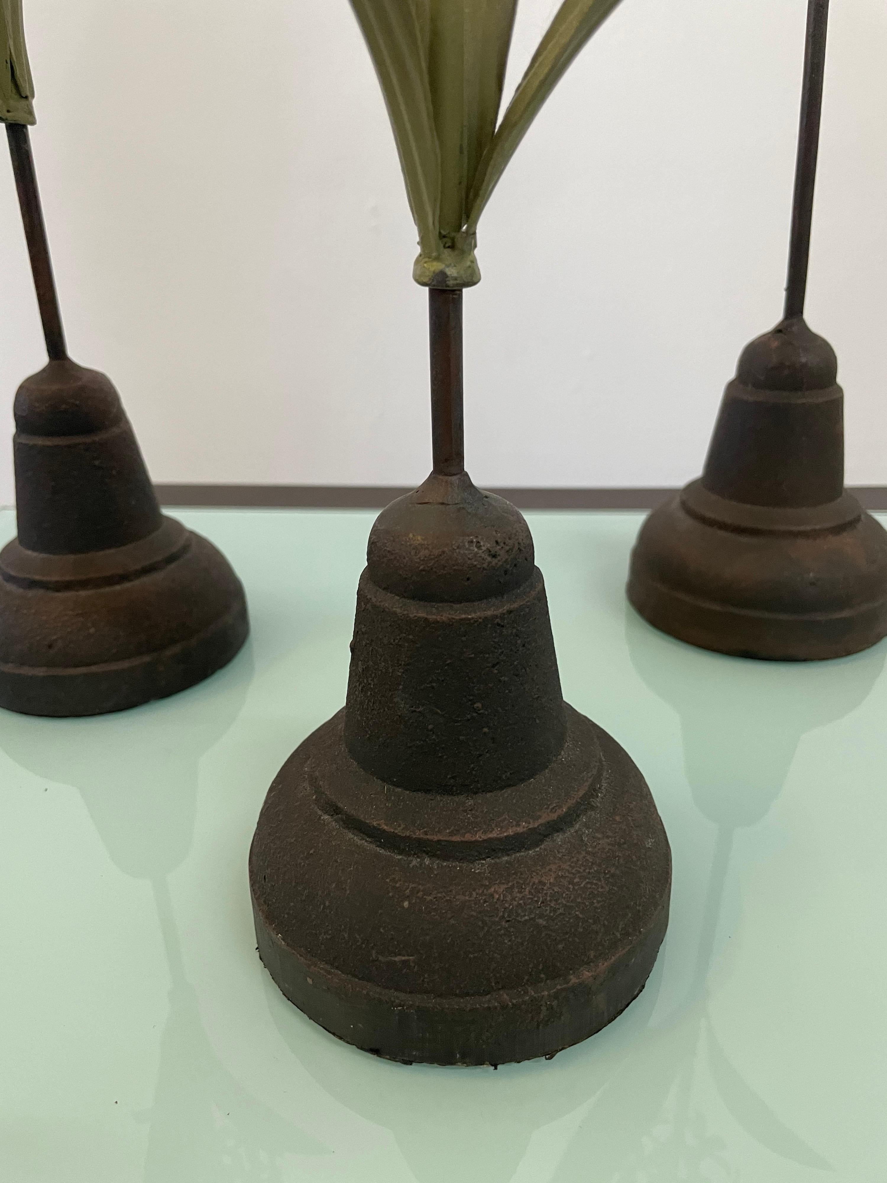 Trio of Blue Hyacinth Metal Sculptures at 1stDibs | hyacinthus statue