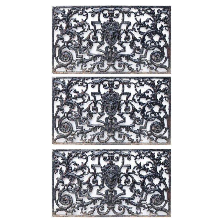 Trio of Cast Metal Decorative Panels For Sale at 1stDibs