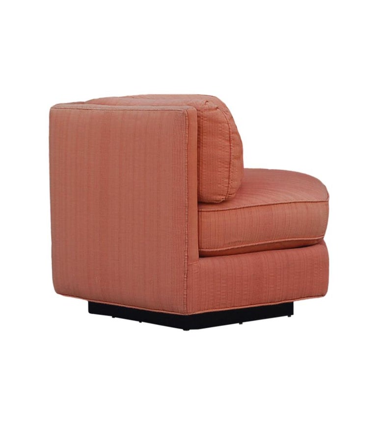 Trio of Hexagonal Mid-Century Modern Club Chairs by Bernhardt, Plinth ...