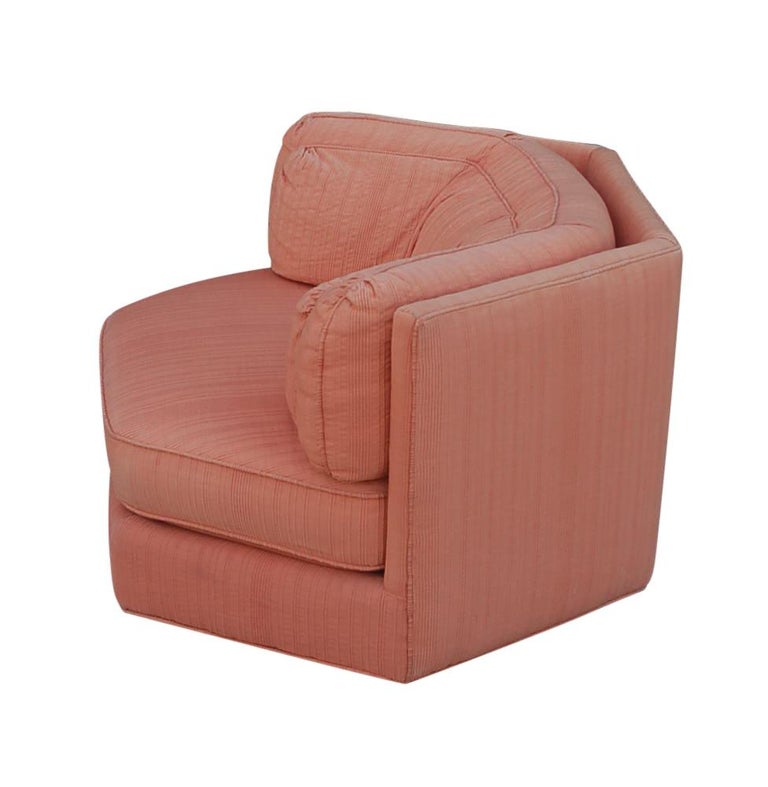 Trio of Hexagonal Mid-Century Modern Club Chairs by Bernhardt, Plinth ...