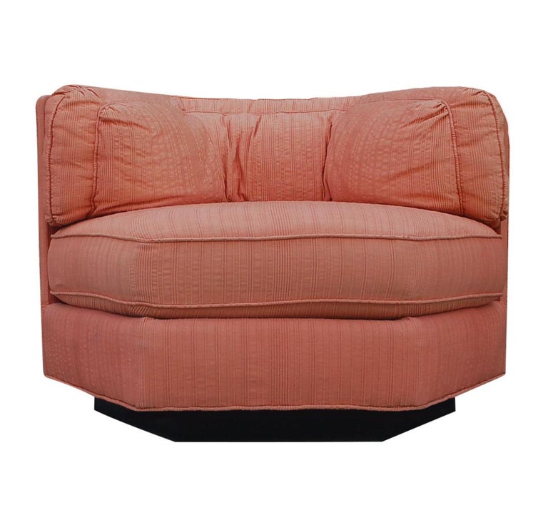 Trio of Hexagonal Mid-Century Modern Club Chairs by Bernhardt, Plinth ...