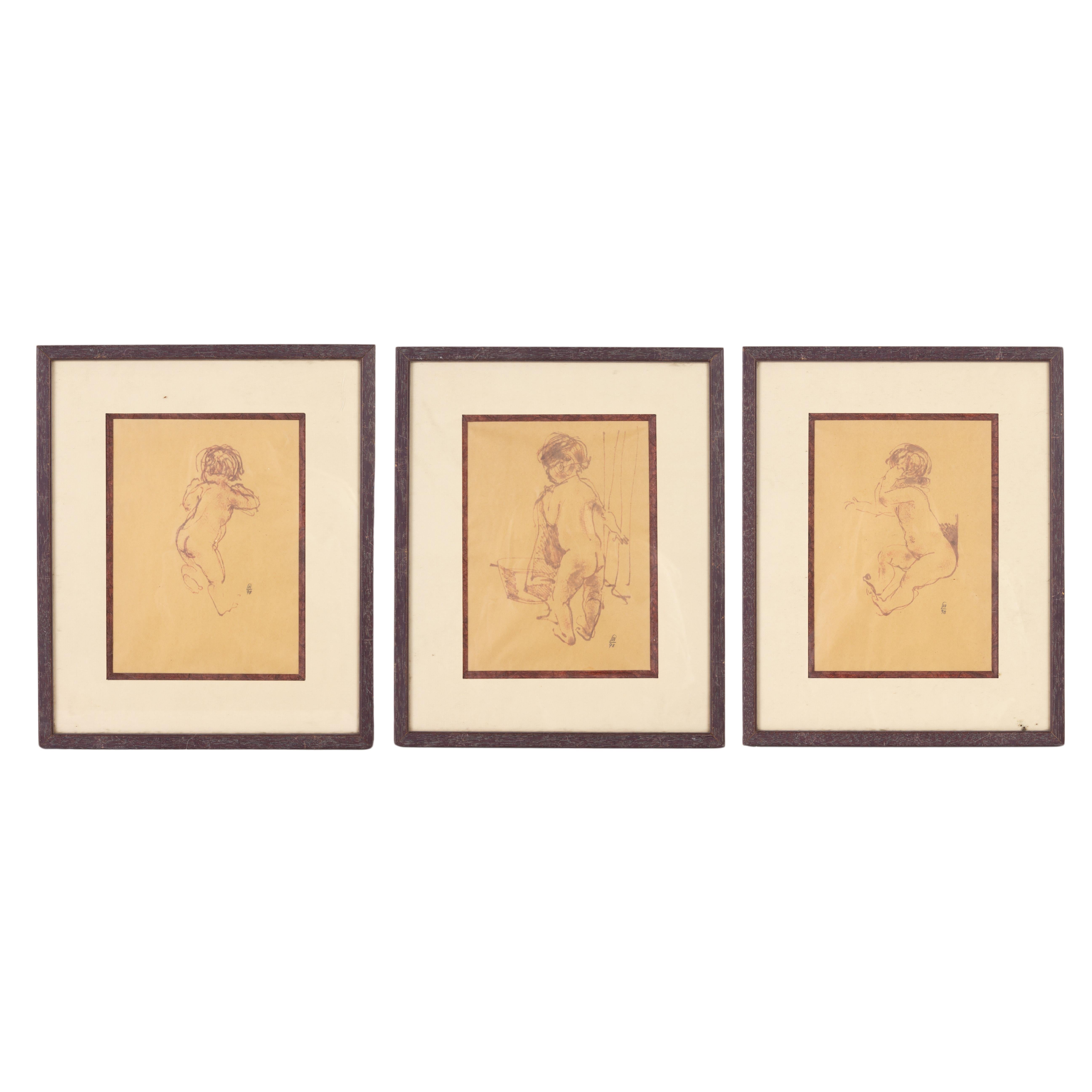 Pair of Signed Lithographic Dog Portrait, Grace and Disgrace by Sam ...