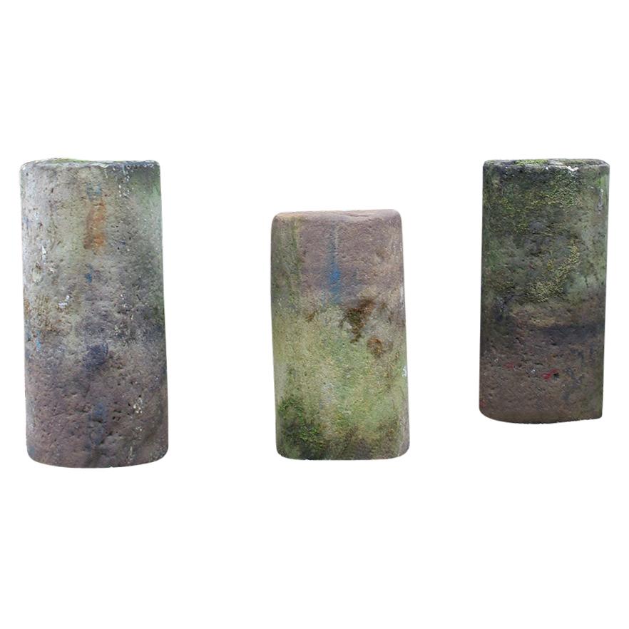 Trio of Yorkshire Monastic Stone Columns, The Benedictine Monk Estate ...