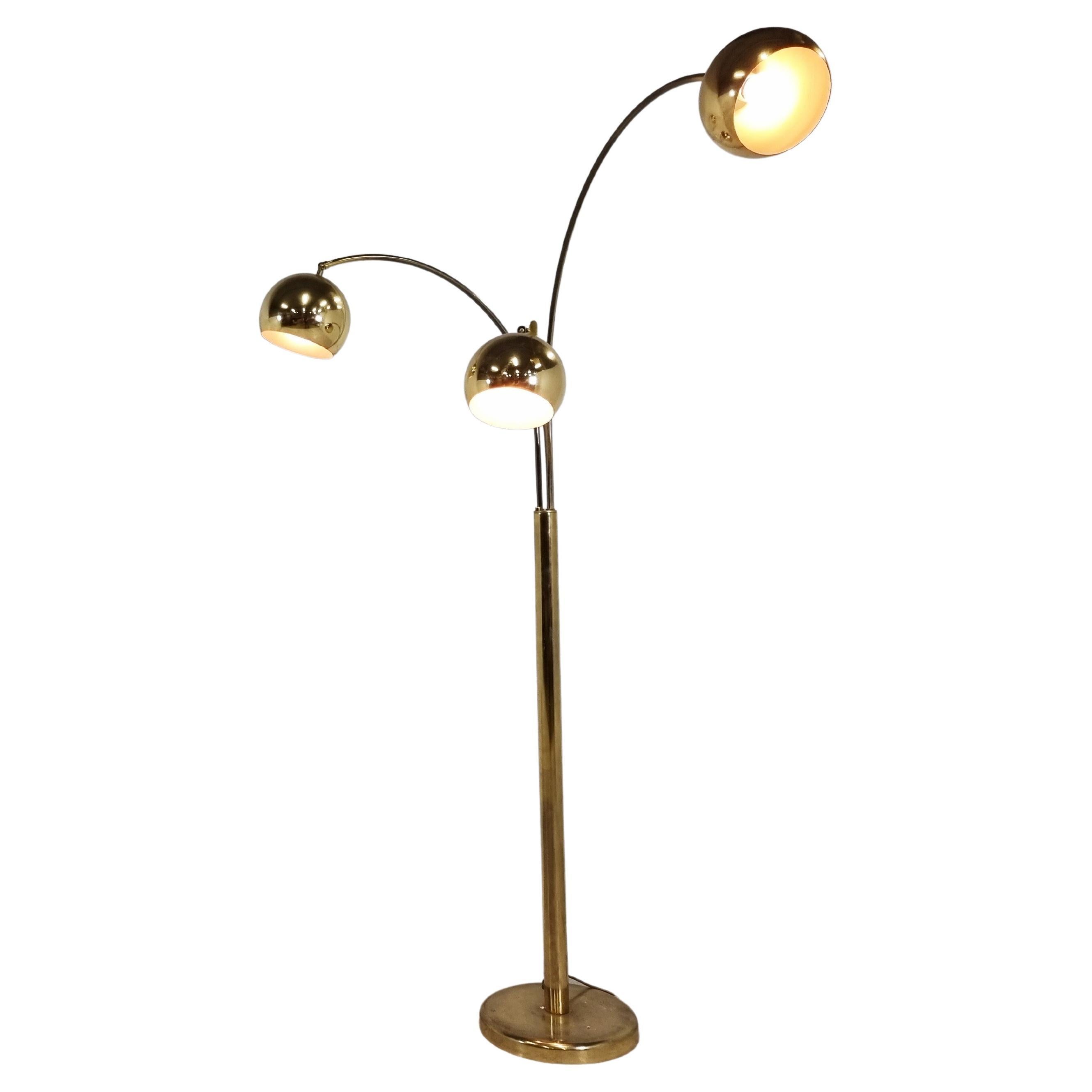 Gilded Palmer Triple Floor Lamp in Gold Finish For Sale at 1stDibs