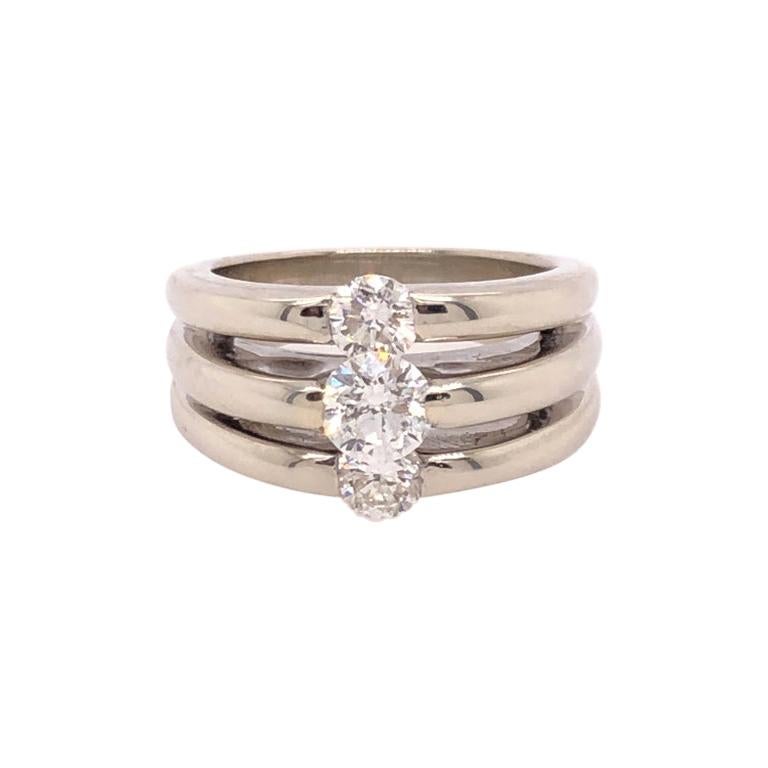 Triple Diamond and Triple Band Ring at 1stDibs | three band rings ...