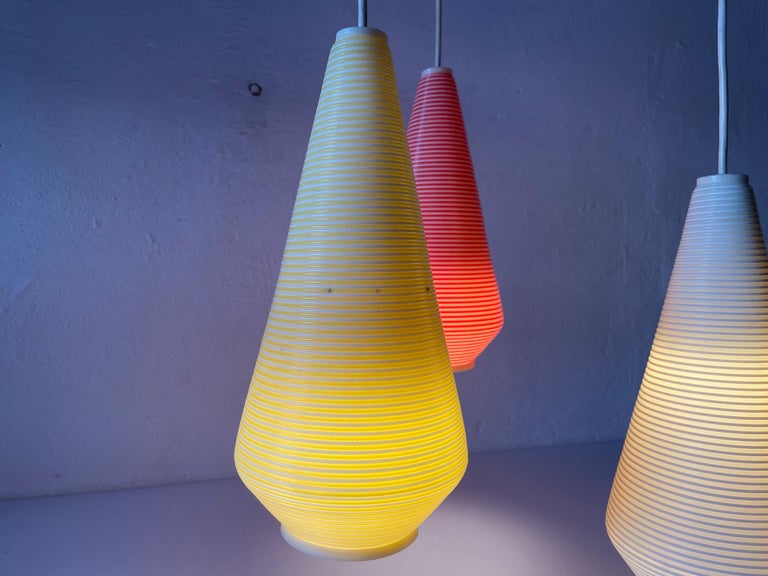 Triple Rotaflex Shade Pendant Lamp by Yasha Heifetz, 1960s, Germany For ...