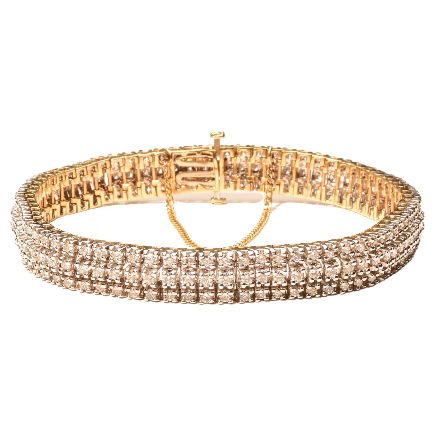 Estate White Diamond 2 Row Tennis Bracelet in 14k White Gold at 1stDibs ...