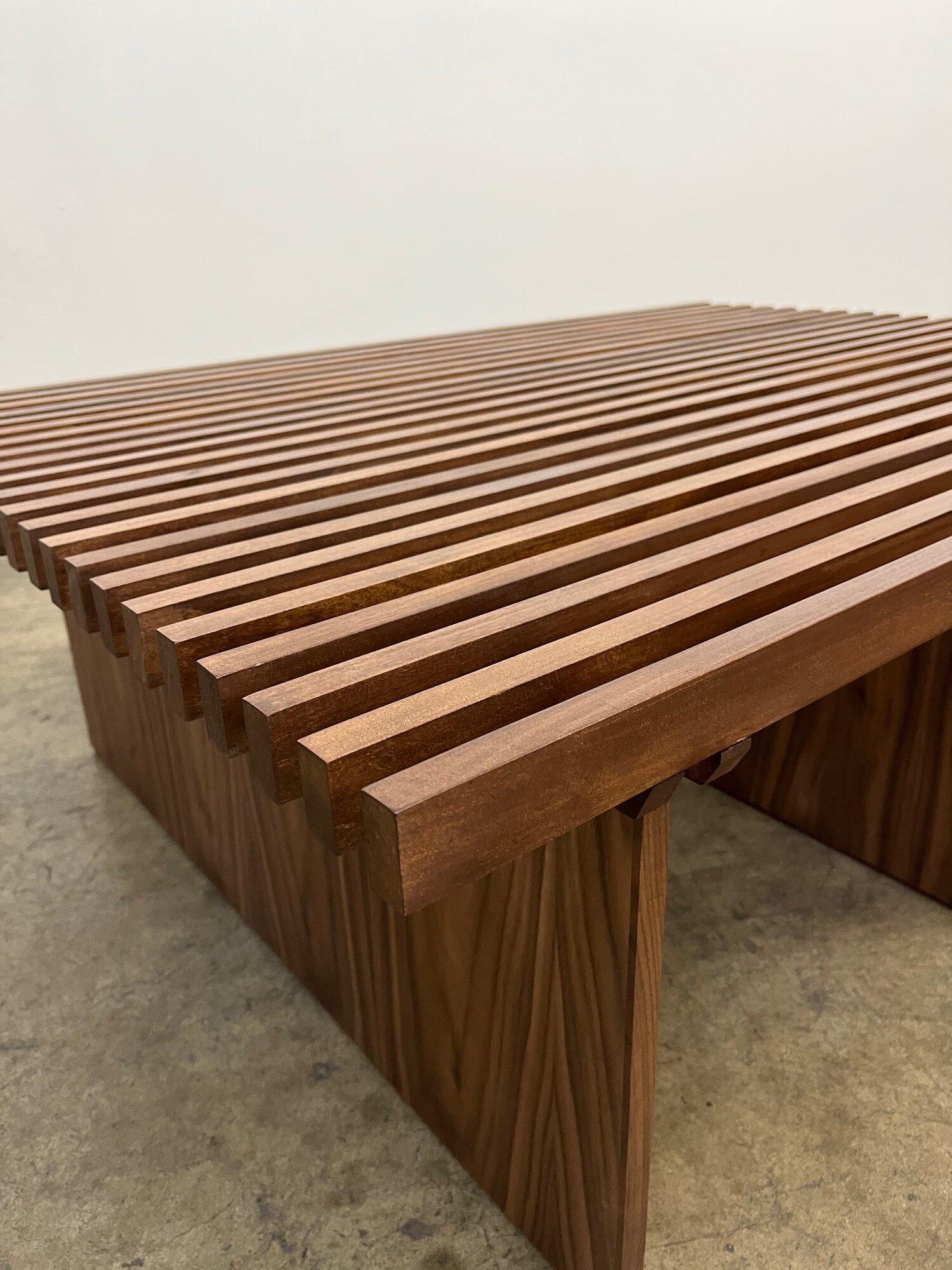 Triple Slat Bench by Vintage on Point For Sale at 1stDibs