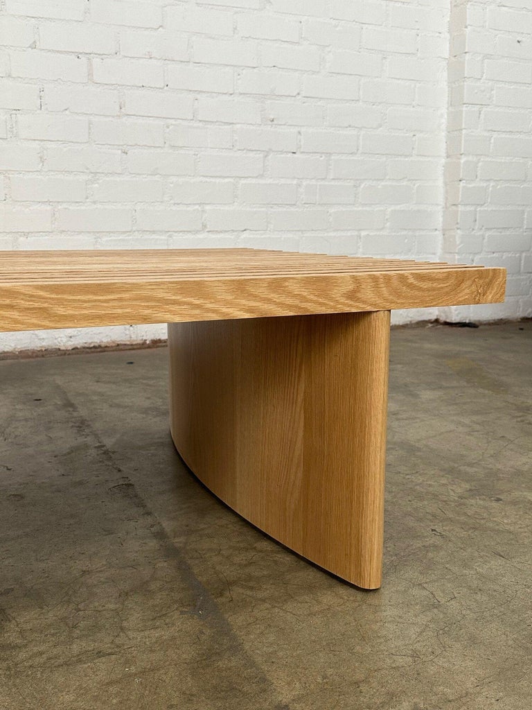 Triple Slat Bench Oval Leg Edition For Sale at 1stDibs