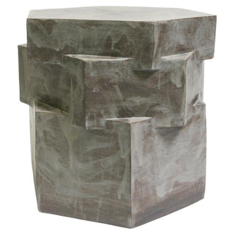 Triple Tier Ceramic Hex Side Table in Acai Matte by BZIPPY. For Sale at ...