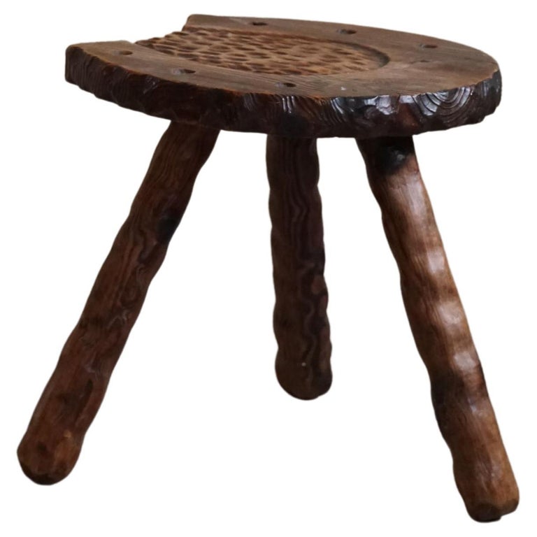 Tripod Stool in Solid Pine, Made by a Swedish Cabinetmaker, Wabi Sabi ...