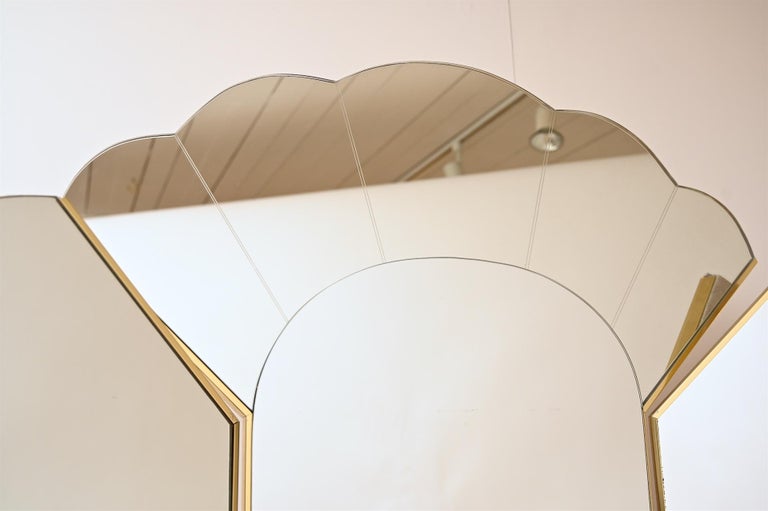 Triptych Floor Standing Mirror C1970 by Alain Delon For Sale at 1stDibs