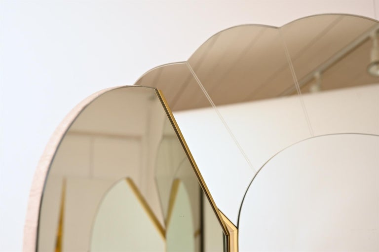 Triptych Floor Standing Mirror C1970 by Alain Delon For Sale at 1stDibs