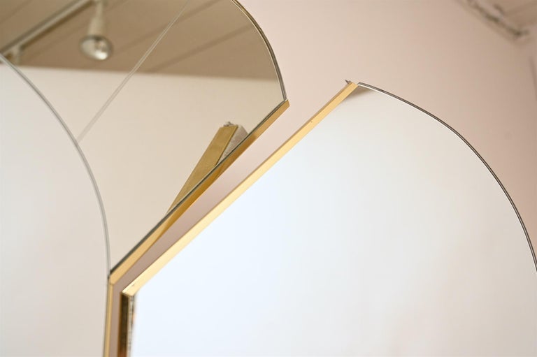 Triptych Floor Standing Mirror C1970 by Alain Delon For Sale at 1stDibs