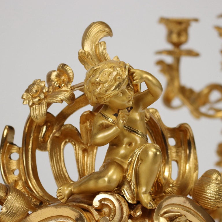 Triptych Bronze Clock G. Raglia Milano, XIXth century at 1stDibs