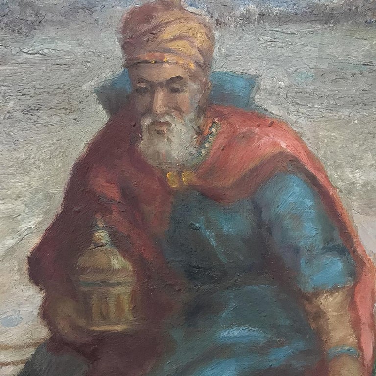 Triptych of Antique Framed Oil Paintings by Robert Carle Depicting ...