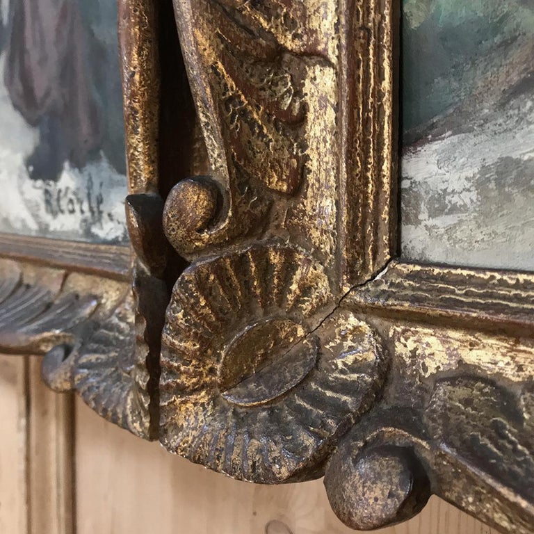 Triptych of Antique Framed Oil Paintings by Robert Carle Depicting ...