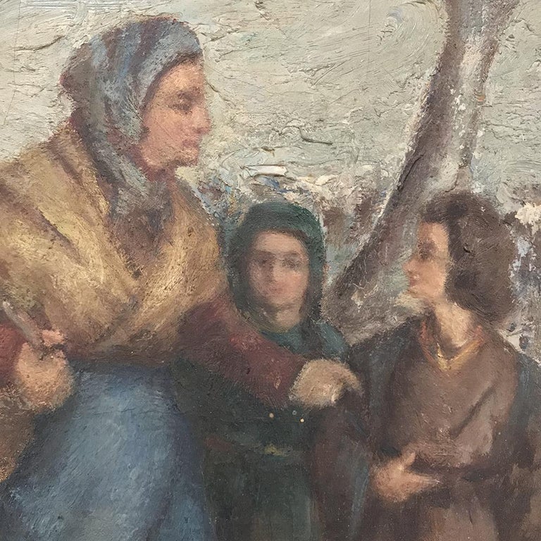 Triptych of Antique Framed Oil Paintings by Robert Carle Depicting ...