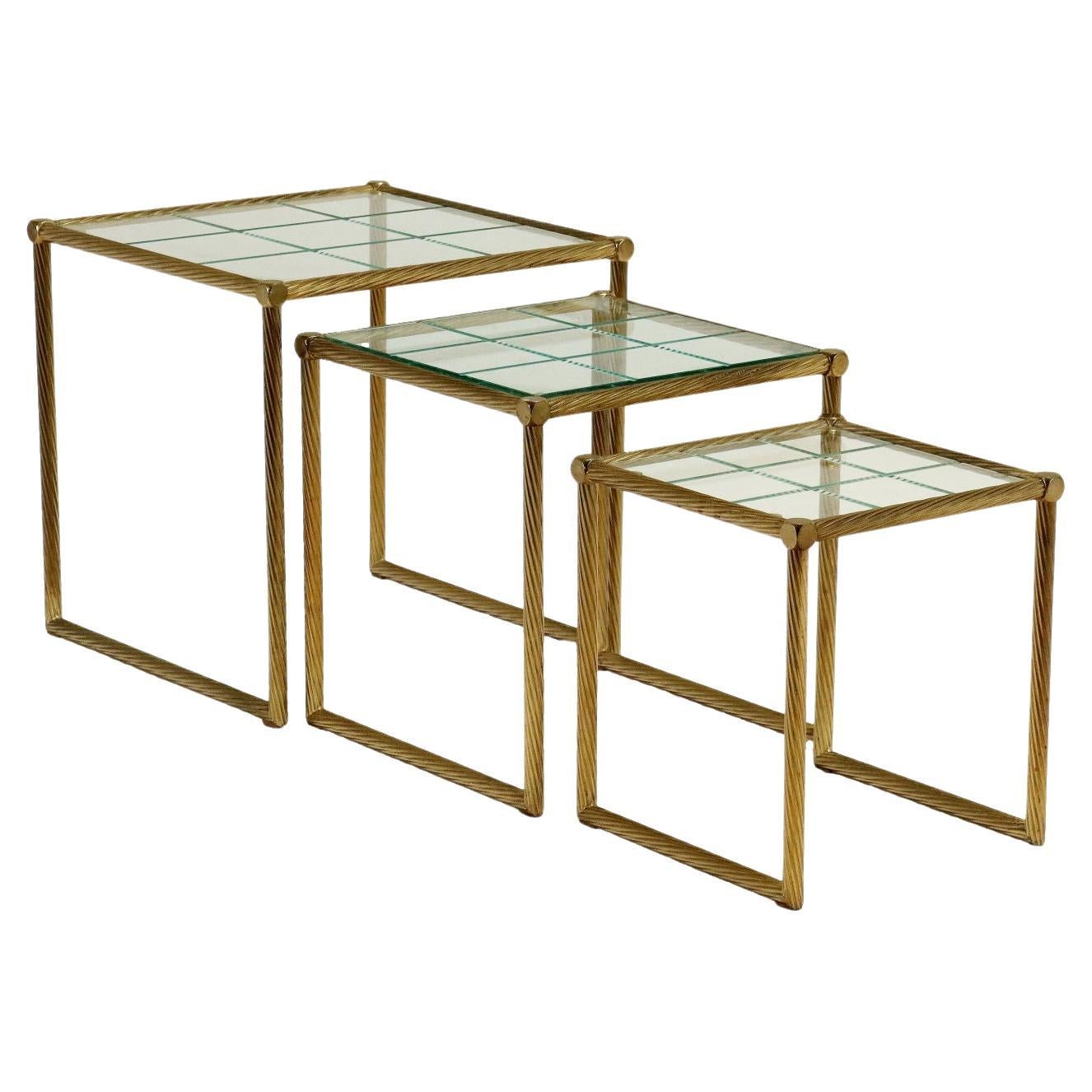 Trio of coffee tables 80s For Sale at 1stDibs