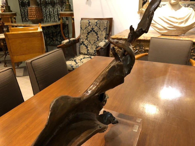 Tristan Govignon "Flame" Abstract Bronze Sculpture on a Lucite Base For ...