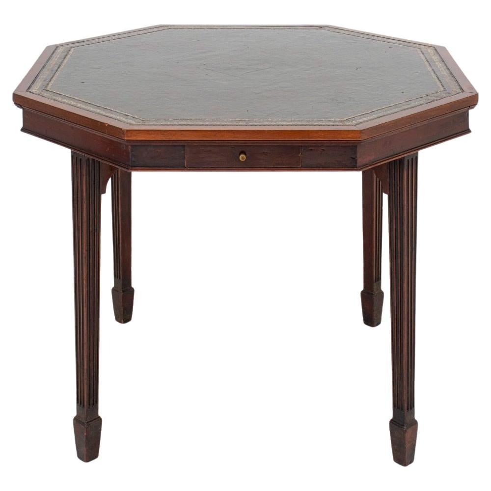 Trollope and Colls Octagonal Mahogany Card Table For Sale at 1stDibs