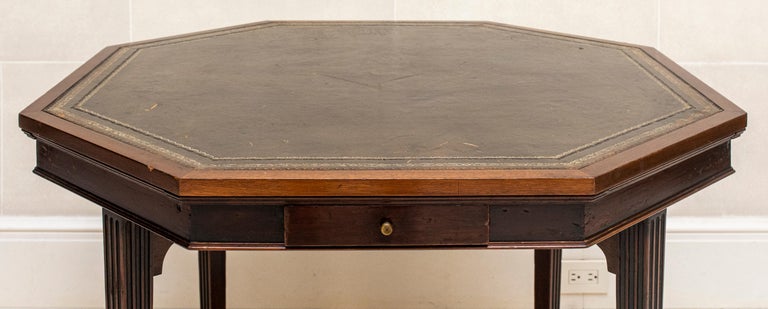 Trollope and Colls Octagonal Mahogany Card Table For Sale at 1stDibs