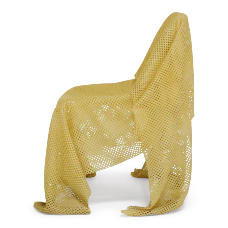 Tromp L'oeil Yellow Folded Fabric and Resin Ghost Chair at 1stDibs ...