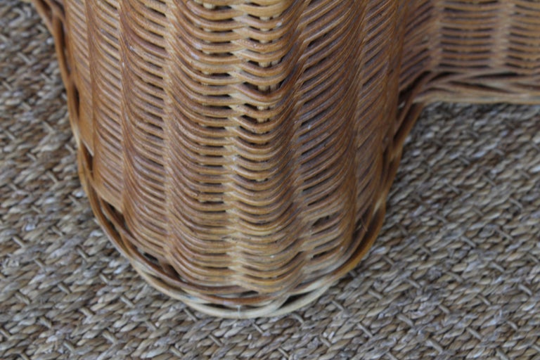 Trompe l'Oeil "Drape" Wicker Ghost Console Table, 1980s at 1stDibs