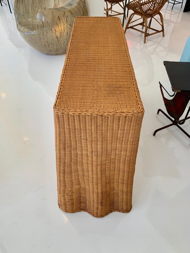 Trompe L'Oeil Draped Wicker "Ghost" Console Table at 1stDibs | wicker ...
