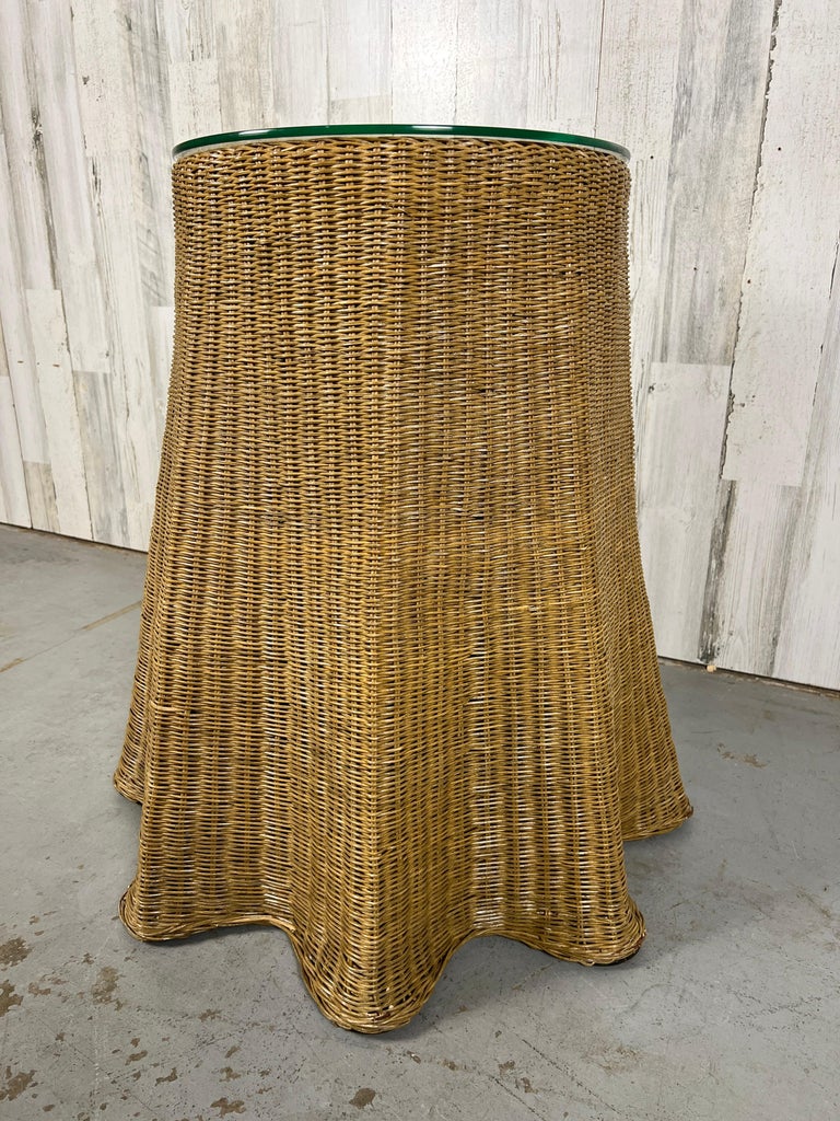 Trompe L'oeil Draped Wicker "Ghost" Side Table For Sale at 1stDibs