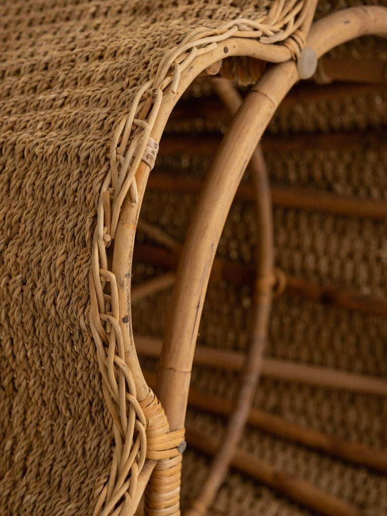 Trompe L’oeil Draped Wicker Side Table For Sale at 1stDibs