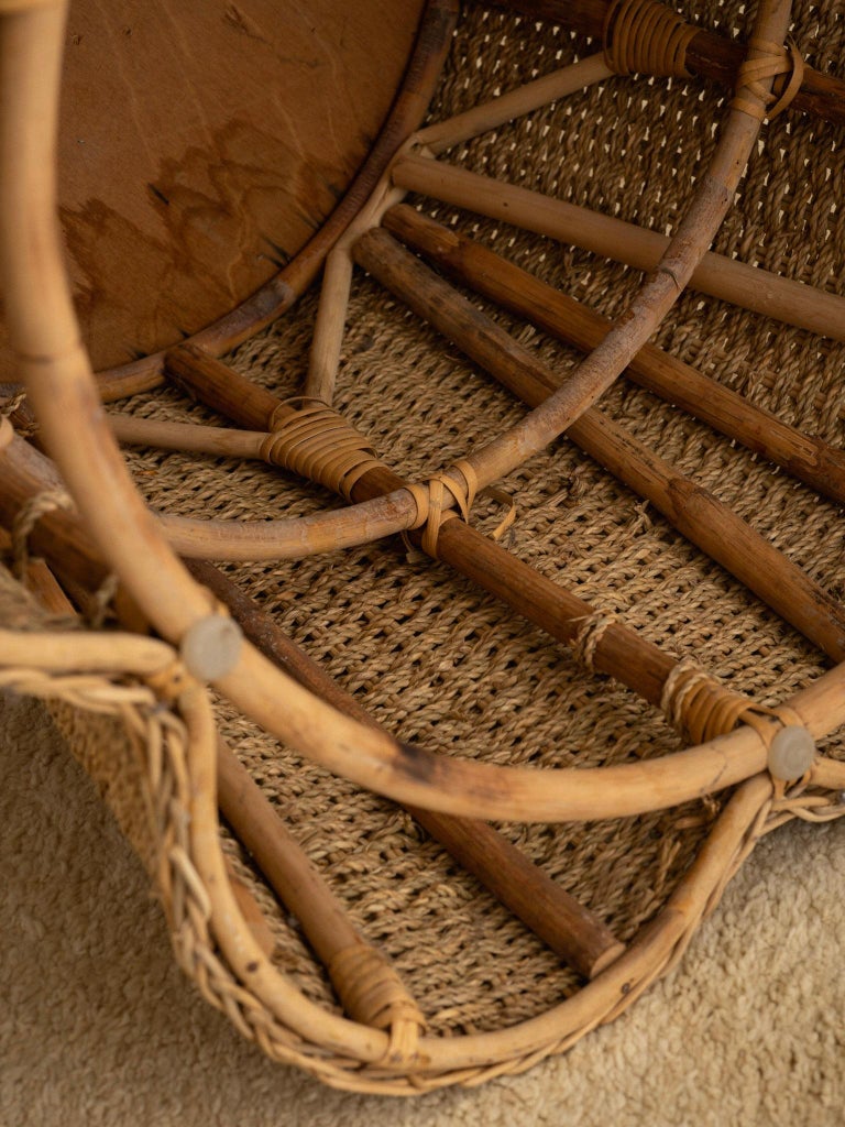 Trompe L’oeil Draped Wicker Side Table at 1stDibs