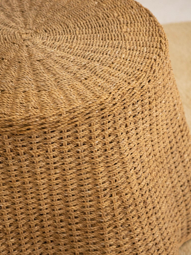 Trompe L’oeil Draped Wicker Side Table at 1stDibs
