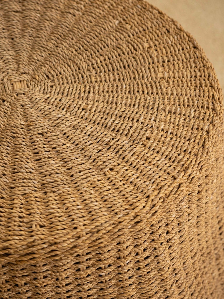 Trompe L’oeil Draped Wicker Side Table at 1stDibs