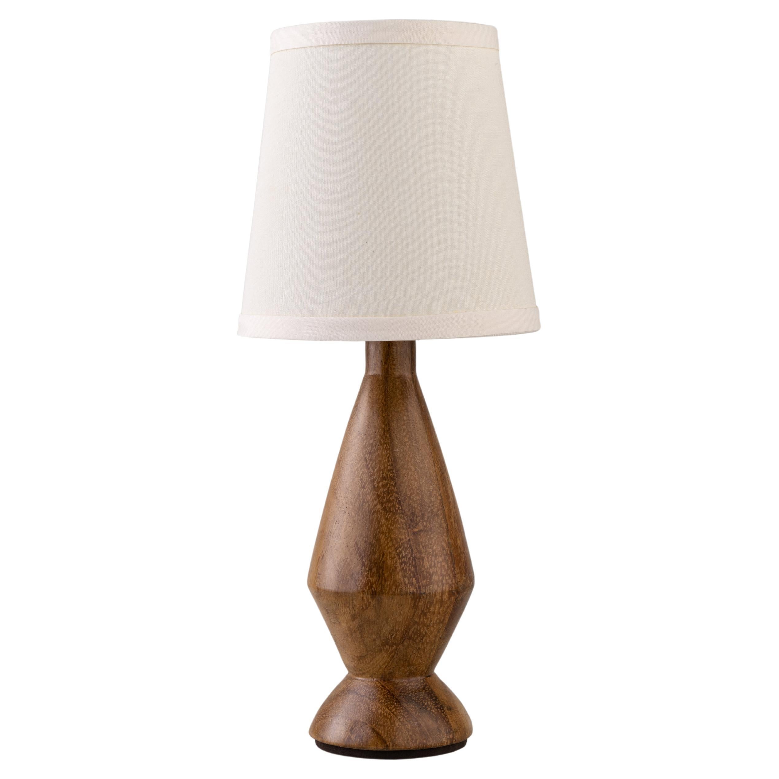 Sculptural Table Lamp Mezquite Wood Flexible Linen Shade For Sale at ...