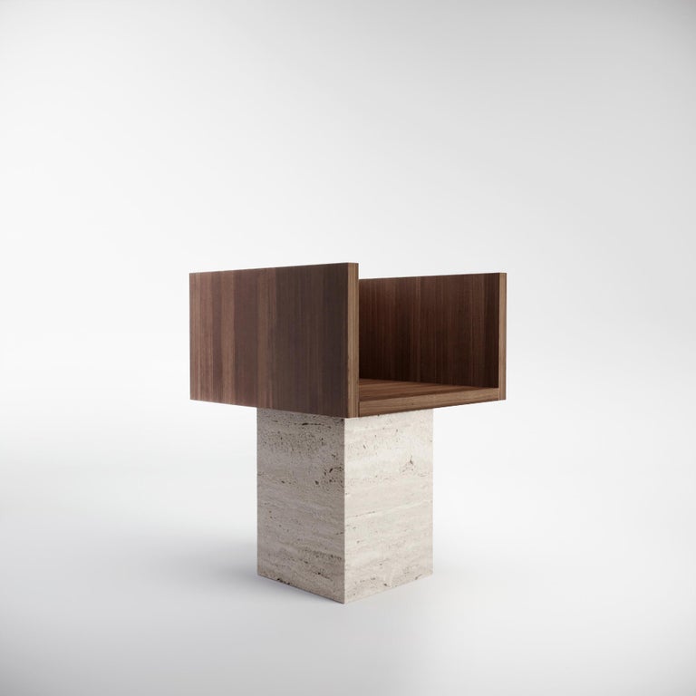 Trono Travertine Classico Romano Chair by Lisa Franzen For Sale at 1stDibs