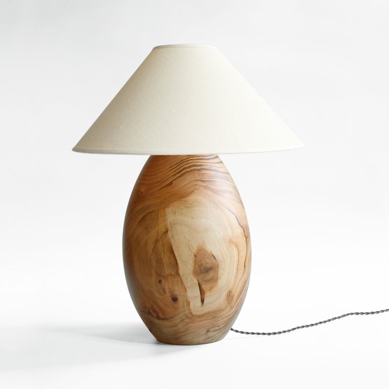 Tropical Hardwood Lamp and White Linen Shade, Large, Árbol Collection ...