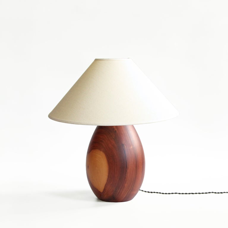 Tropical Hardwood Lamp and White Linen Shade, Medium, Árbol Collection ...