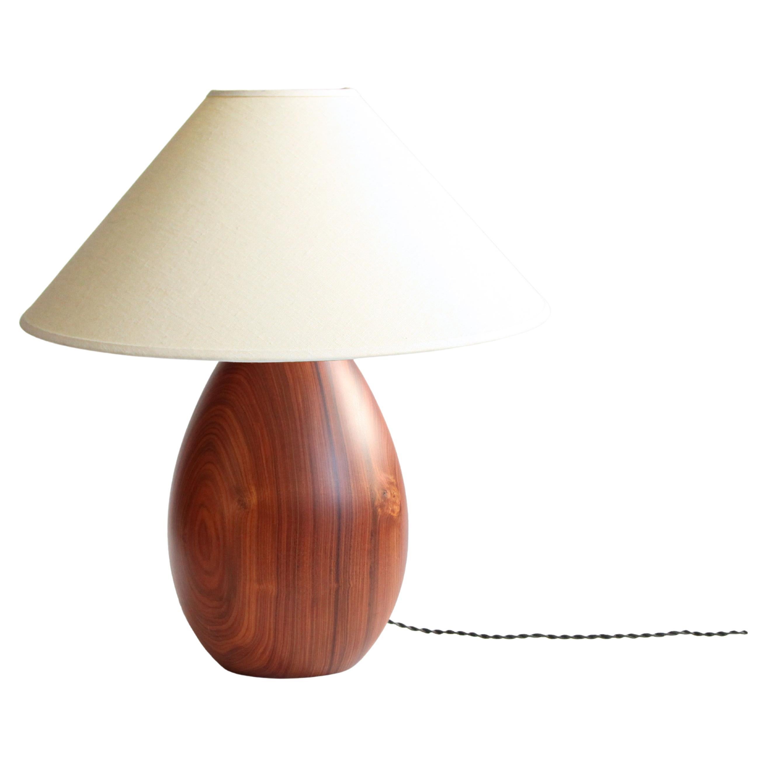 Tropical Hardwood Lamp and White Linen Shade, Medium, Árbol Collection ...